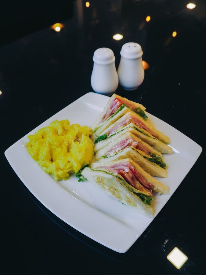 Ham & Cheese Sandwich stock photo. Image of tomato - 125579410