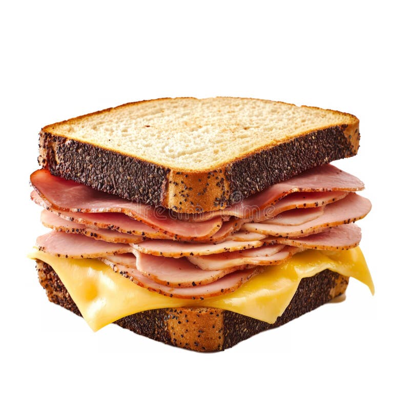 Ham and Cheese Sandwich with Layers of Deli Meats and Processed Cheese ...
