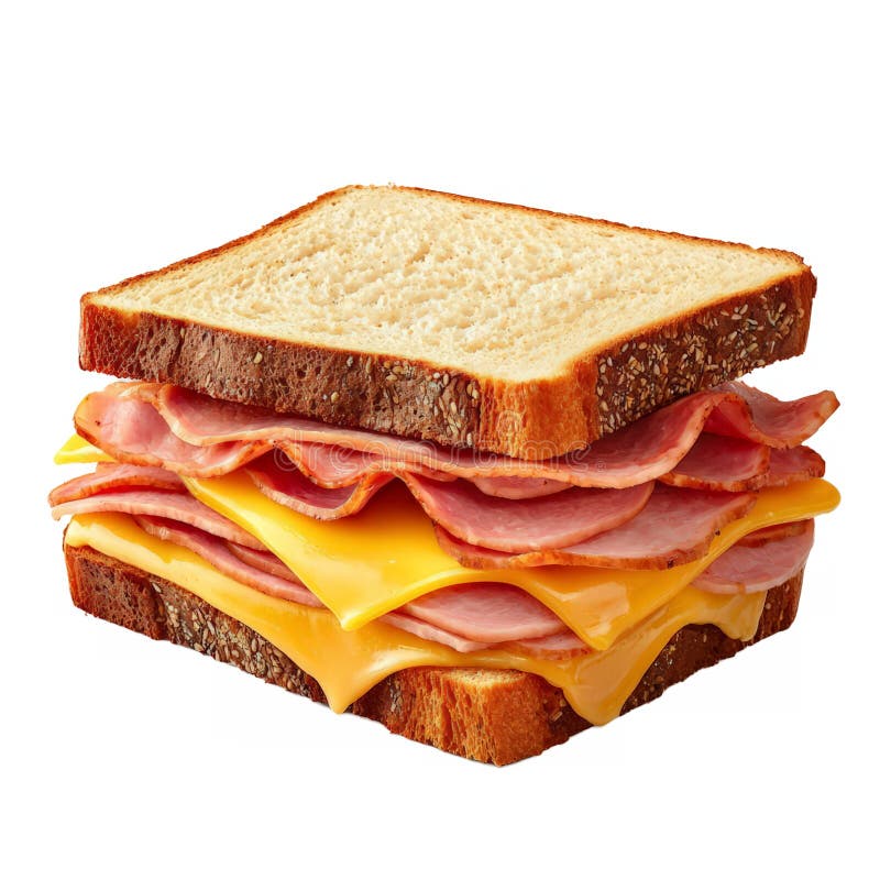 Ham and Cheese Sandwich with Layers of Deli Meats and Processed Cheese ...