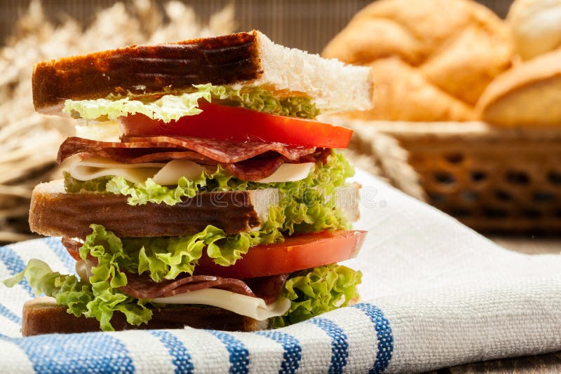 Ham and cheese sandwiches stock photo. Image of cheese - 46262406