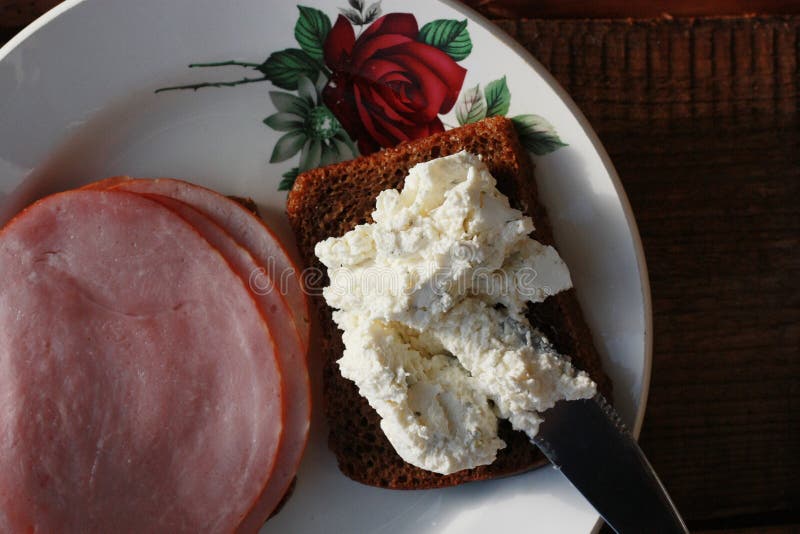 Ham and Cheese Sandwiches on the Table Stock Photo - Image of breakfast ...