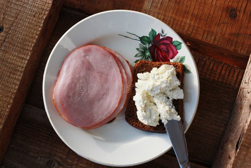 Ham and Cheese Sandwiches on the Table Stock Image - Image of ...