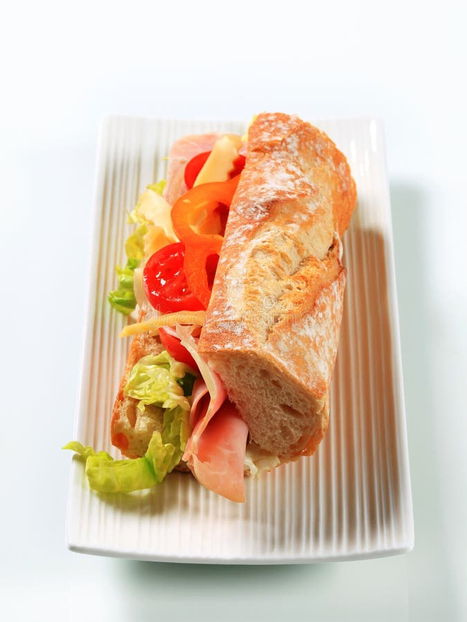 Ham and Cheese Sub Sandwich Stock Image - Image of breakfast, snack ...