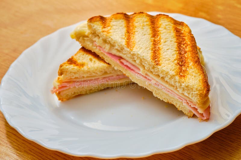 Sliced Toast with Cheese and Ham Stock Photo - Image of melted, tasty ...