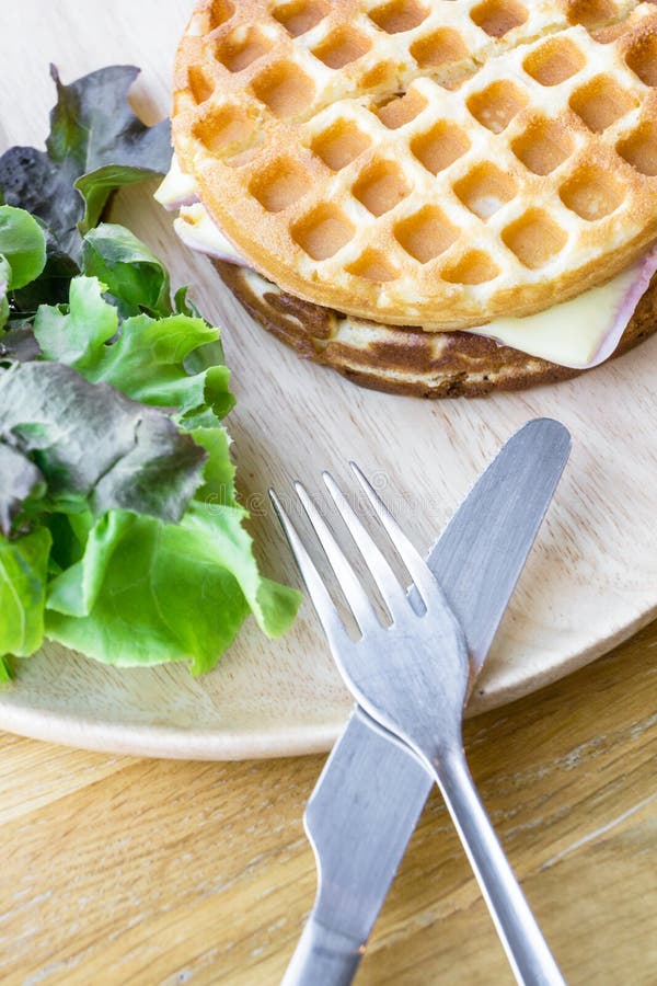 Ham cheese waffle stock photo. Image of snack, food, breakfast - 57981524