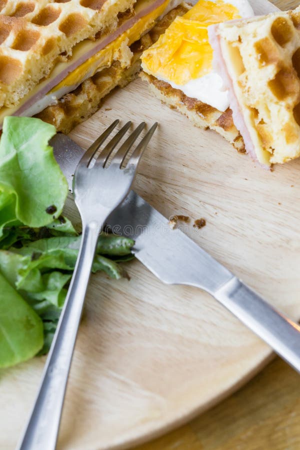 Ham cheese waffle stock photo. Image of lunch, morning - 57981554