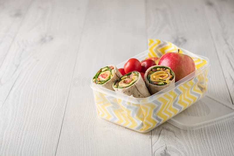 Ham and Cheese Wraps in Lunch Box Stock Photo - Image of bread, healthy ...