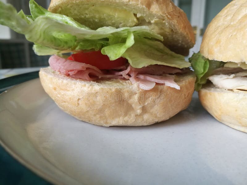 Ham and Chicken Salad Rolls Stock Image - Image of chicken, roll: 88456689