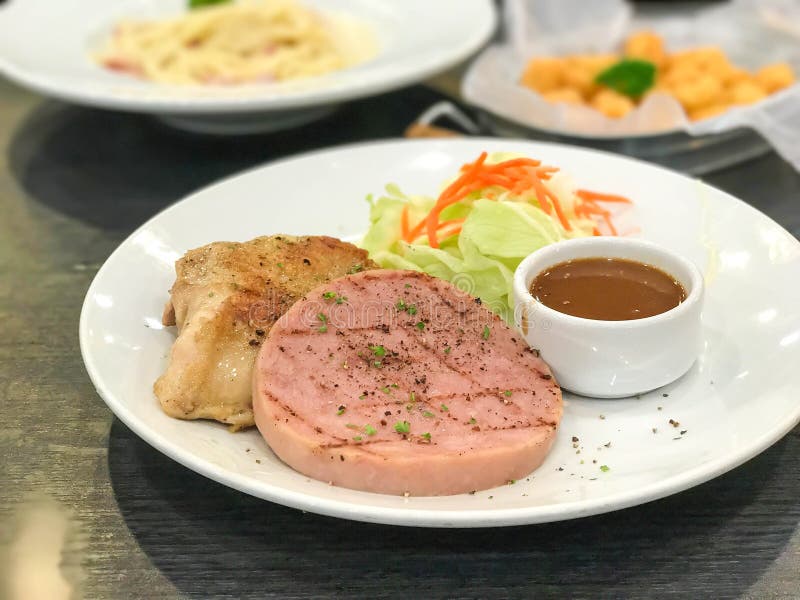 Ham and chicken steak stock image. Image of deli, breast - 98016911