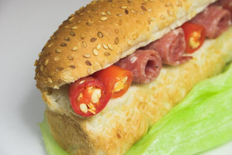 Ham Chili And Lettuce Sandwich Picture. Image: 1159469