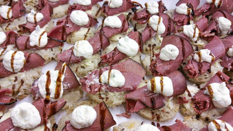 Ham cocktail canapes stock photo. Image of party, gourmet - 63477662