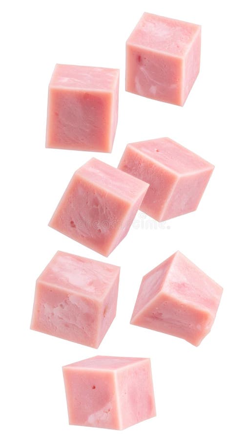 Ham Cubes Bouncing on Transparent Background Stock Image - Image of ...