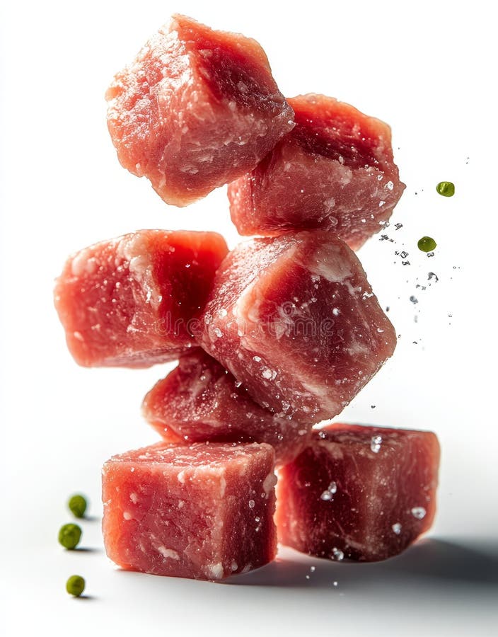Ham Cubes Tumble and Arrange Themselves in an Attractive Display on a ...