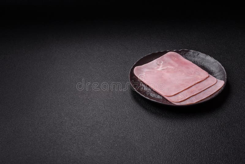 Ham Cut into Square Slices for Making Delicious Nutritious Sandwiches ...