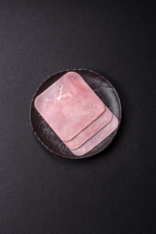 Ham Cut into Square Slices for Making Delicious Nutritious Sandwiches ...