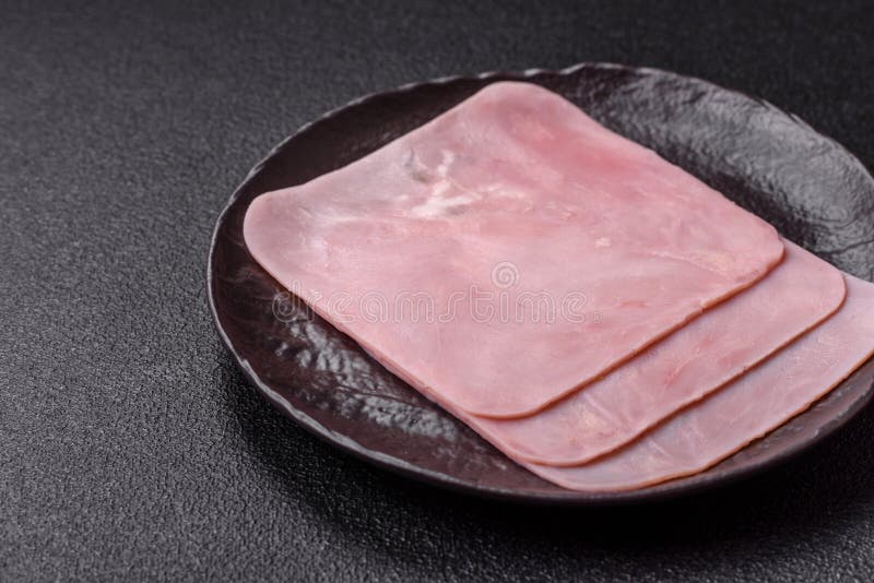 Ham Cut into Square Slices for Making Delicious Nutritious Sandwiches ...