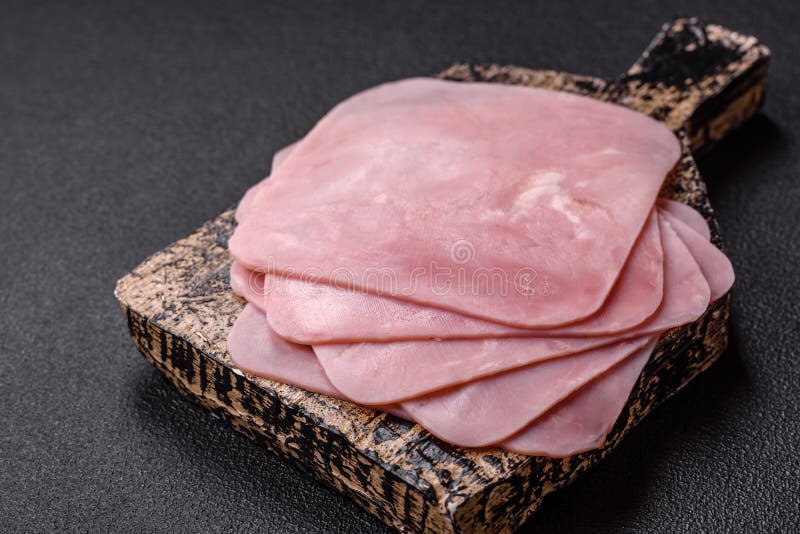 Ham Cut into Square Slices for Making Delicious Nutritious Sandwiches ...