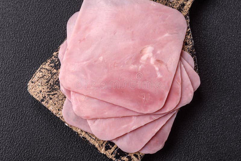 Ham Cut into Square Slices for Making Delicious Nutritious Sandwiches ...