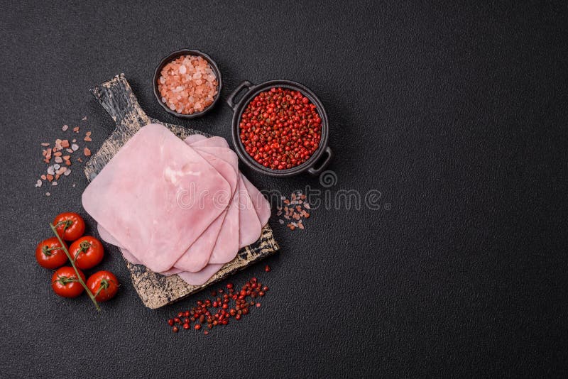 Ham Cut into Square Slices for Making Delicious Nutritious Sandwiches ...