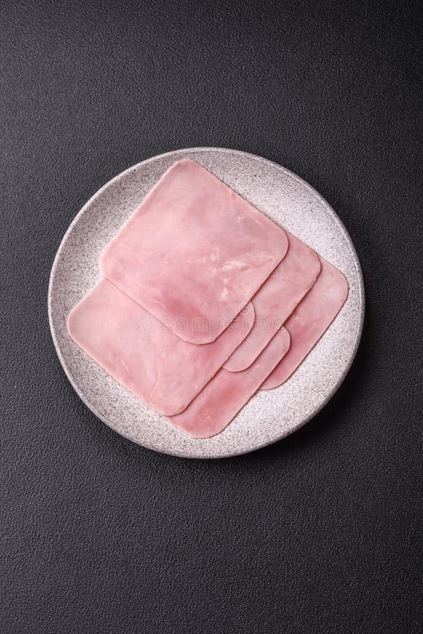 Ham Cut into Square Slices for Making Delicious Nutritious Sandwiches ...