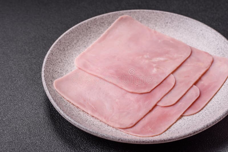 Ham Cut into Square Slices for Making Delicious Nutritious Sandwiches ...