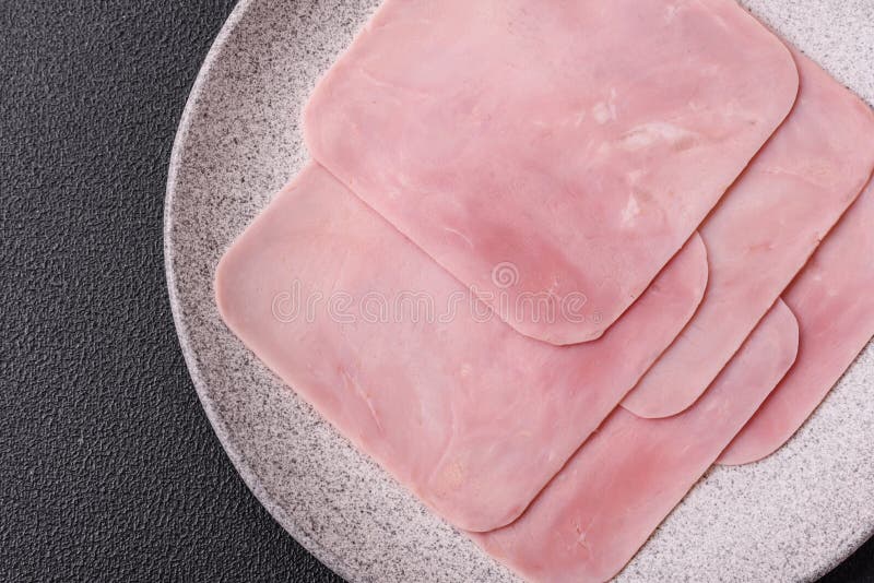 Ham Cut into Square Slices for Making Delicious Nutritious Sandwiches ...