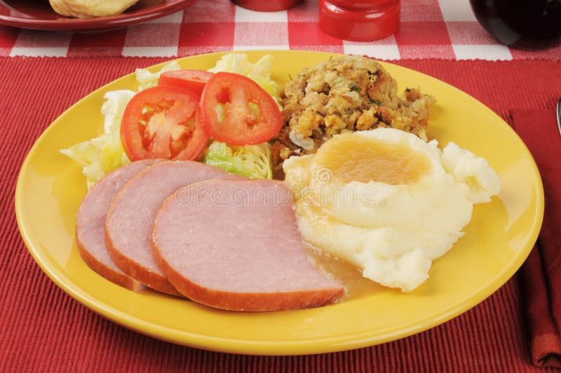Ham dinner stock image. Image of food, cornbread, horizontal - 35261335