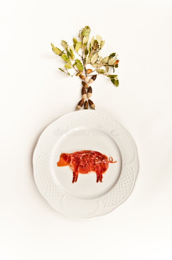 Ham on a dish and tree stock photo. Image of dish, meat - 54430802