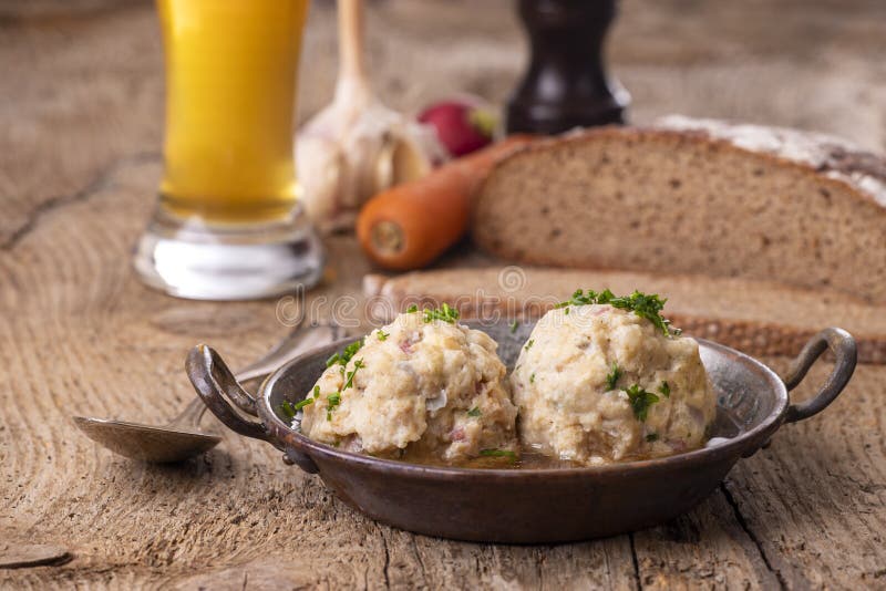 Ham dumplings in broth stock image. Image of austrian - 234017739
