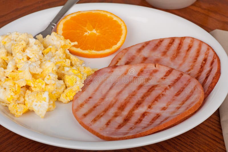Ham and Eggs stock photo. Image of protein, pork, scrambled - 14781294