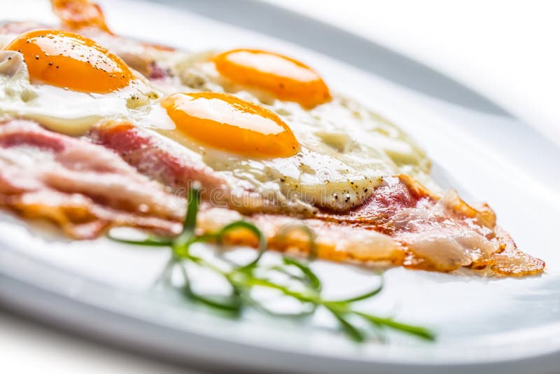 Ham and Eggs. Bacon and Eggs Stock Photo - Image of eggs, chips: 110349760