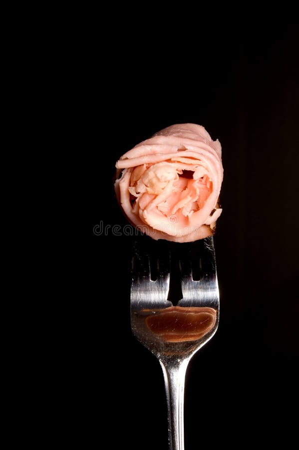 Ham on a Fork stock photo. Image of roasted, sliced, fork - 5347974