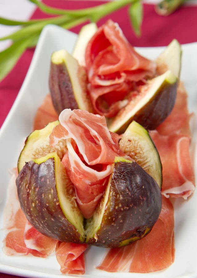 Ham with fresh fig stock image. Image of juicy, healthy - 20157843
