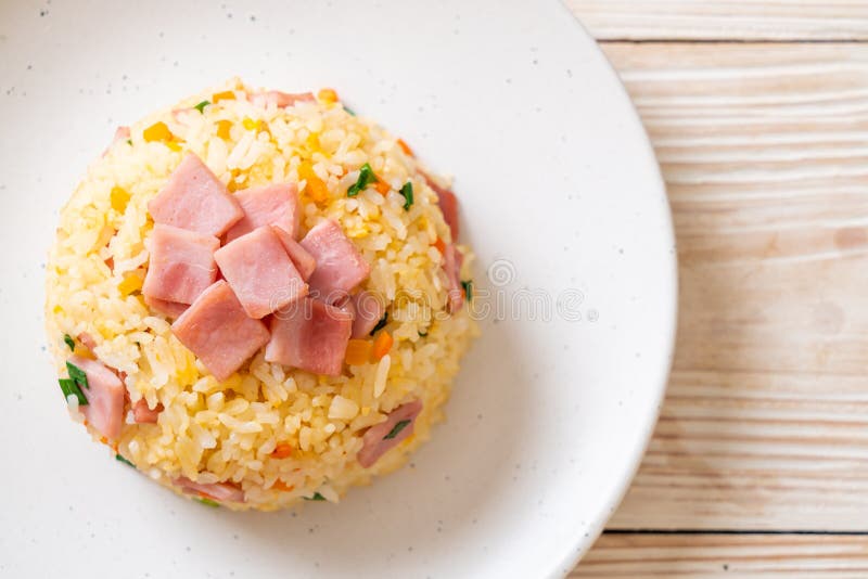 Ham fried rice stock image. Image of fish, dinner, diet - 195226693