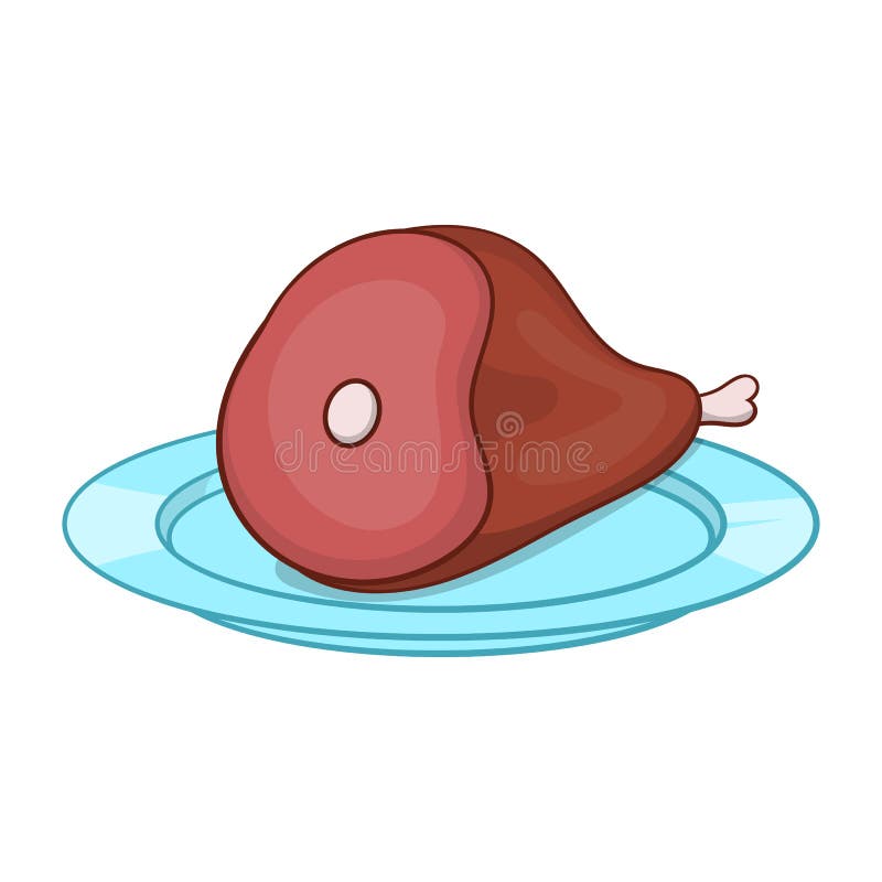 Gammon cartoon icon. stock illustration. Illustration of food - 207842274