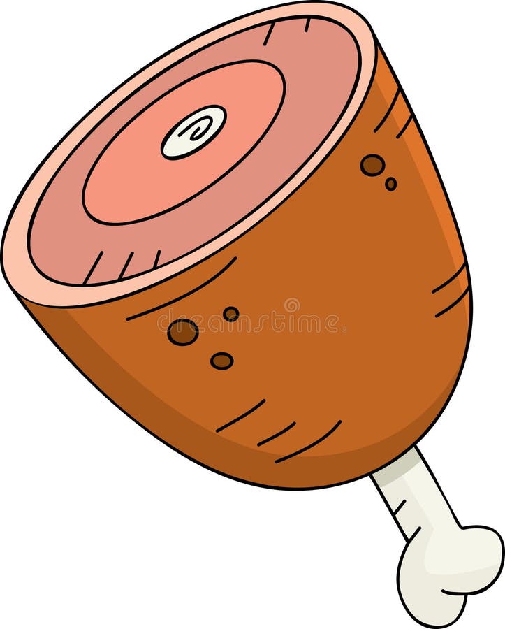 Cooked Ham. stock vector. Illustration of cooking, palatable - 14405721
