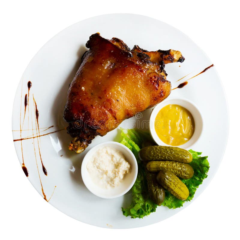 Ham hock isolated stock photo. Image of cooked, barbecue - 82777906
