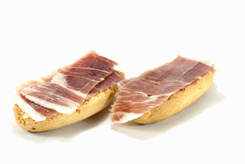Ham iberian toast stock photo. Image of slice, delicious - 23282852