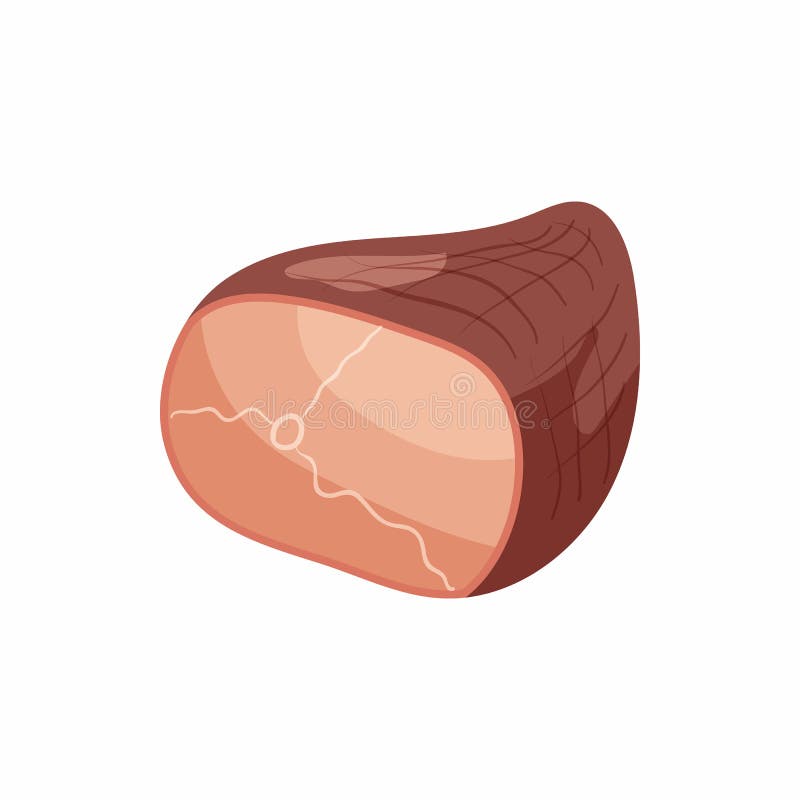 Ham icon in cartoon style stock vector. Illustration of fresh - 80475347
