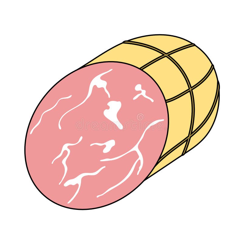 Ham Icon stock vector. Illustration of outline, delicious - 202735706