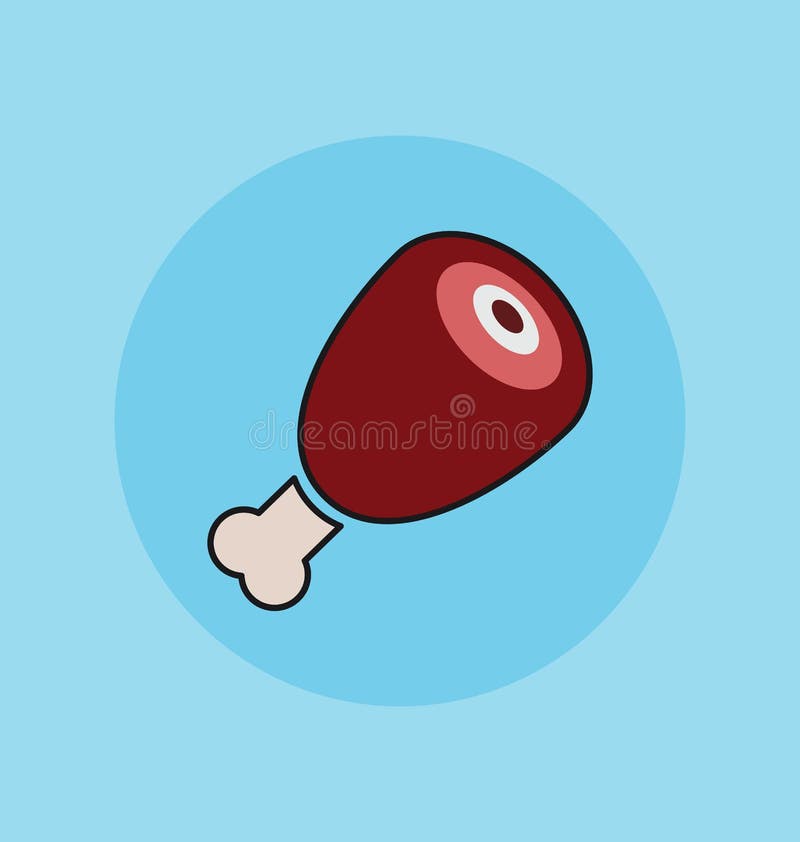 Ham icon stock vector. Illustration of bacon, bone, lamb - 91665271