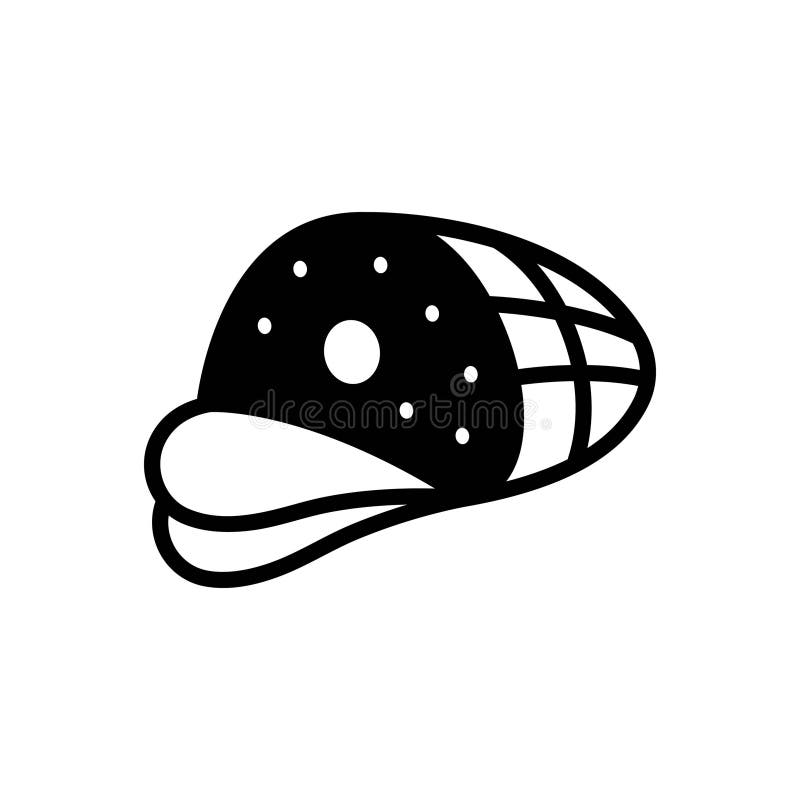Black Solid Icon for Ham, Leg Piece and Chicken Stock Vector ...