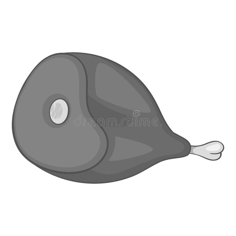 Ham icon, monochrome style stock vector. Illustration of piece - 79165066