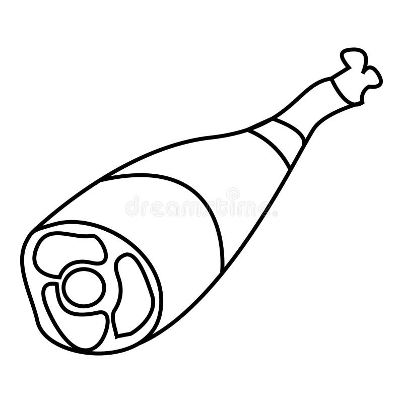 Ham icon, outline style stock vector. Illustration of ingredient - 79712129