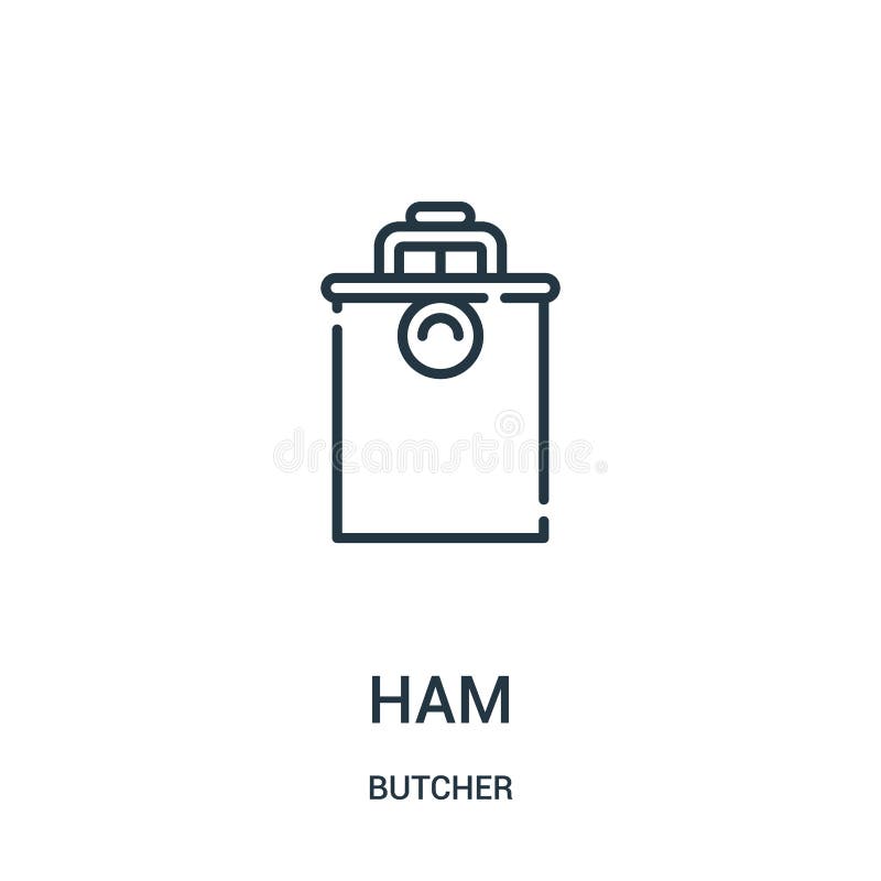 Ham Icon Vector from Butcher Collection. Thin Line Ham Outline Icon ...