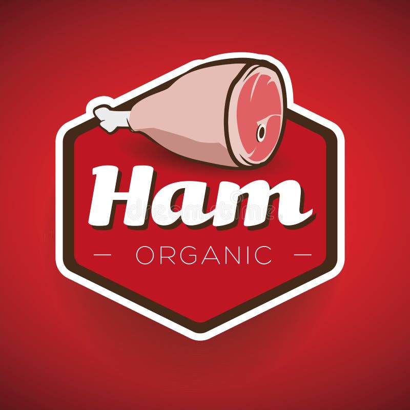 Ham label or badge vector stock vector. Image of products - 47602404