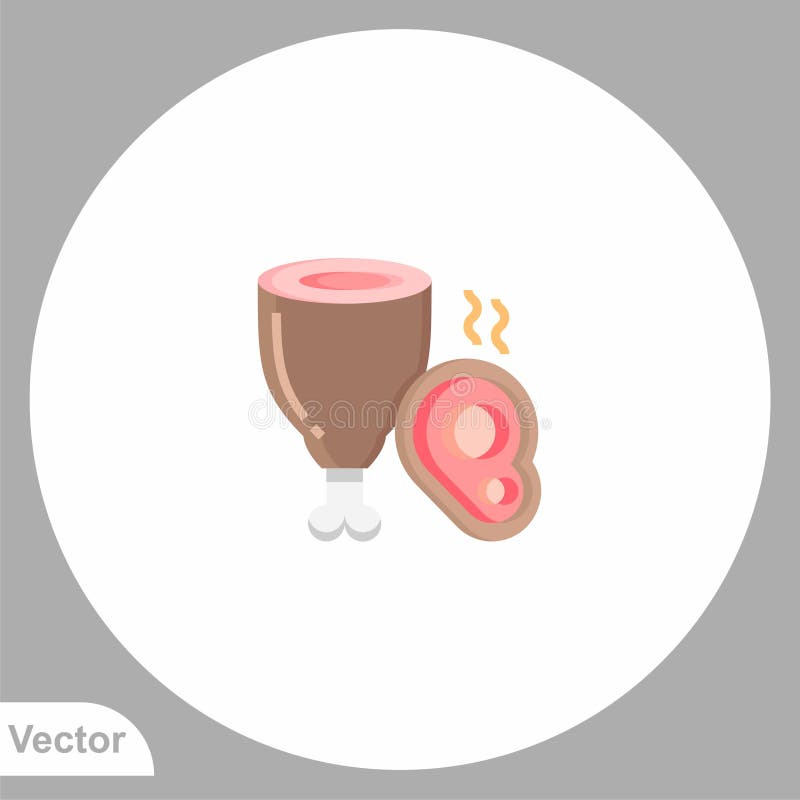 Ham Leg Vector Icon Sign Symbol Stock Vector - Illustration of fresh ...