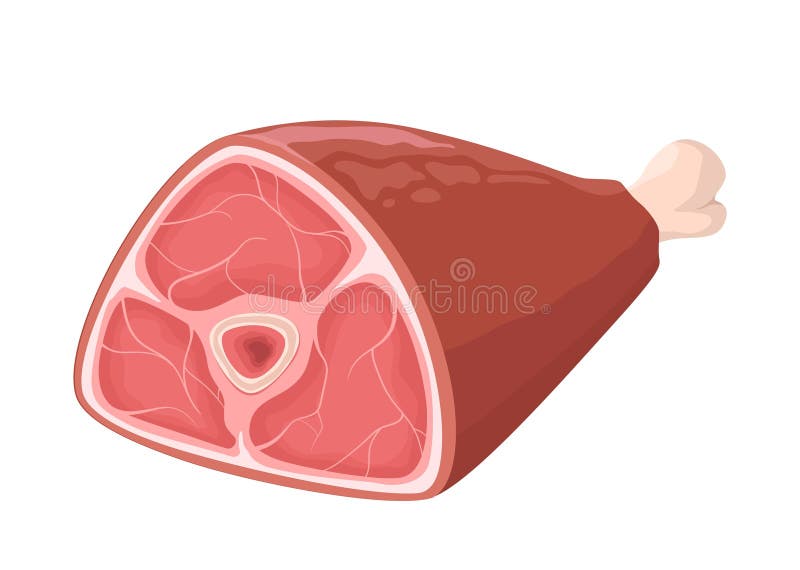 Ham Leg Vector Illustration on White Background. Stock Vector ...