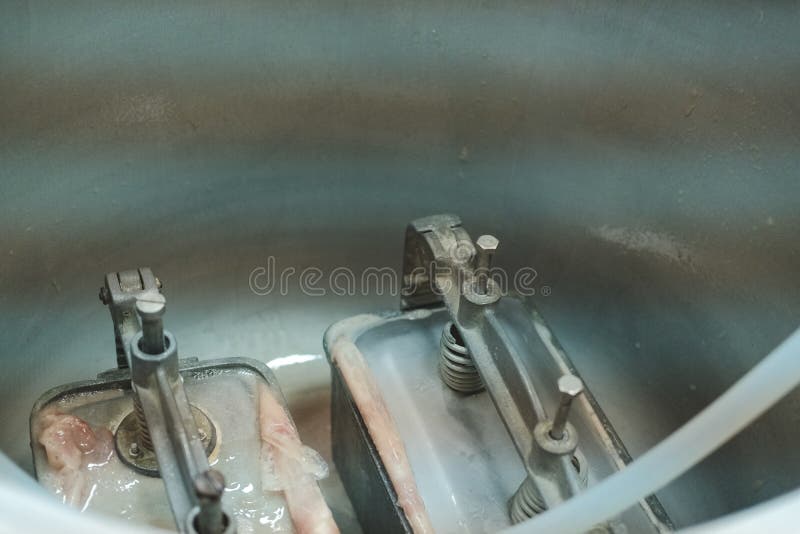 Ham Making Machine in Meat Processing Plant Stock Photo - Image of ...