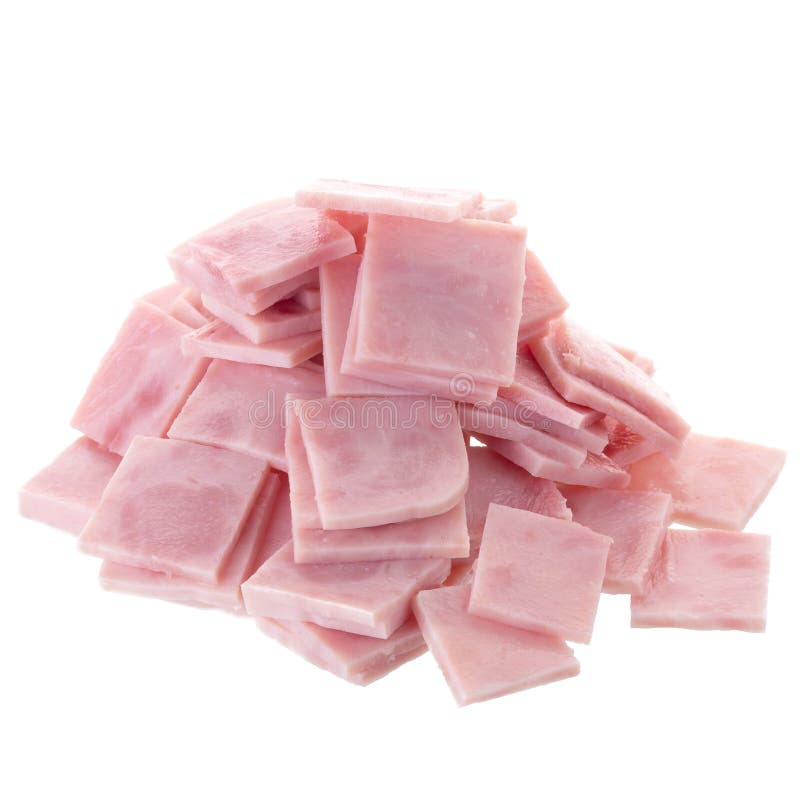 Ham Meat Isolated on White Background. Ham Slices Isolated on White ...